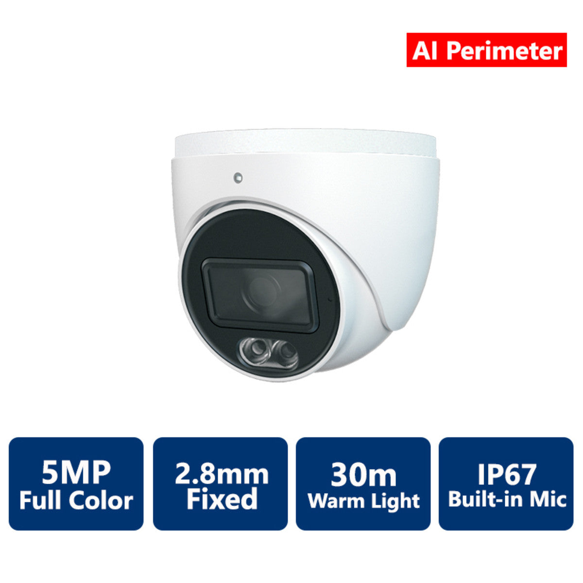 Full Color 24x7 AI 5MP Turret IP Camera | ALLSMART SECURITY